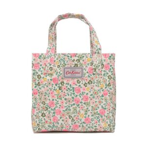 cath kidston s bookbag oilcloth mini open top handle bag small size lunch bag hedge rose pattern warm cream color