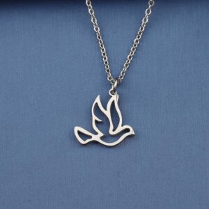 MYOSPARK Stainless Steel Dove Bird Necklace, Peace Gift for Her