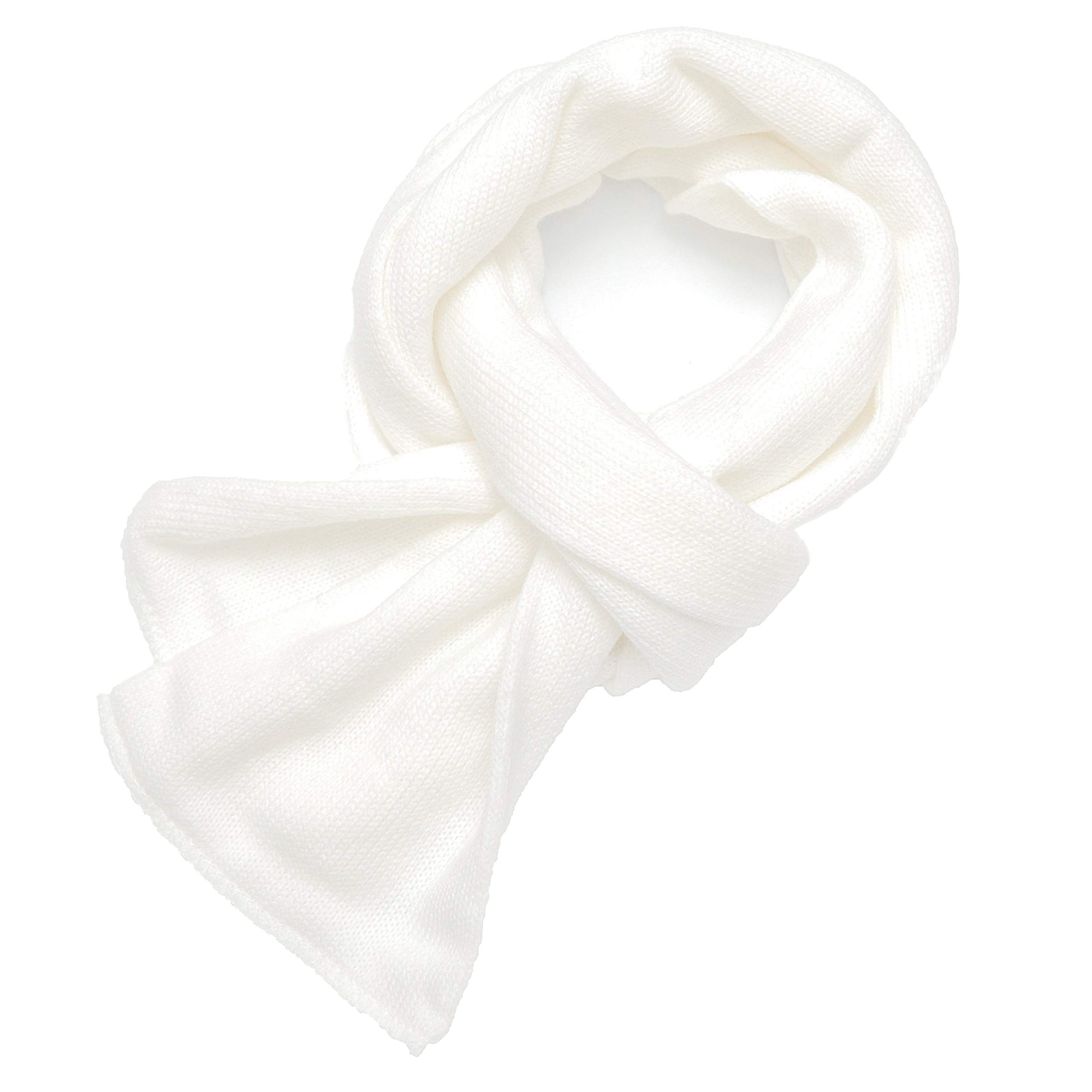 Gelante Men Classic Knit Winter Scarf Warm Double layer 2040B-White