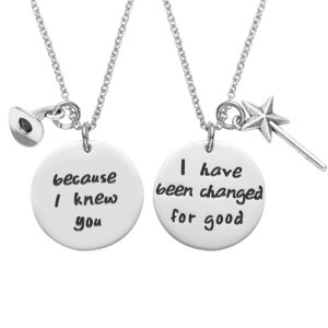 melix home wicked the musical necklace because i knew you,i have been changed for good gifts for sister friendship gifts bff gifts necklace set of 2 (necklace)