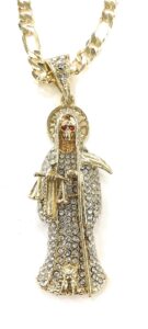 santa muerte pendant/chain set