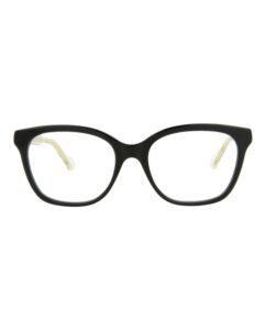 gucci gg 0566o 001 black plastic square eyeglasses 52mm