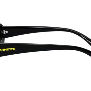 ARNETTE Unisex Sunglasses Shiny Black Frame, Dark Grey Lenses, 55MM