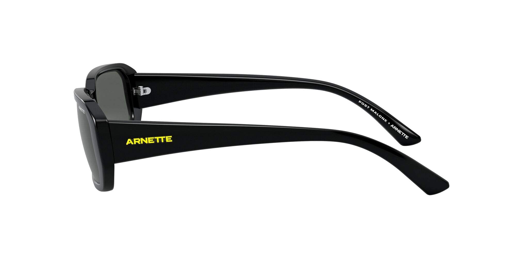 ARNETTE Unisex Sunglasses Shiny Black Frame, Dark Grey Lenses, 55MM