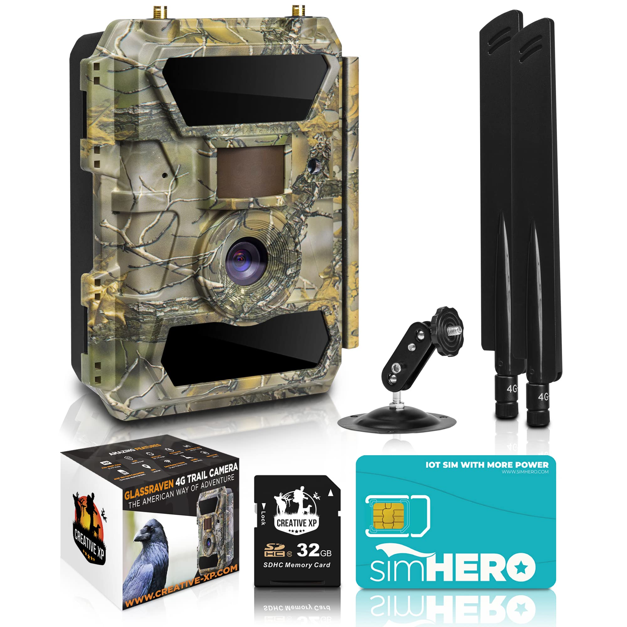 CREATIVE XP Cellular Trail Cameras WiFi 12MP 1080P Outdoor Game Camera with No-Glow Night Vision Motion Activated IP54 Waterproof for Wildlife Hunting or Property Security, 32G SD Memory Card