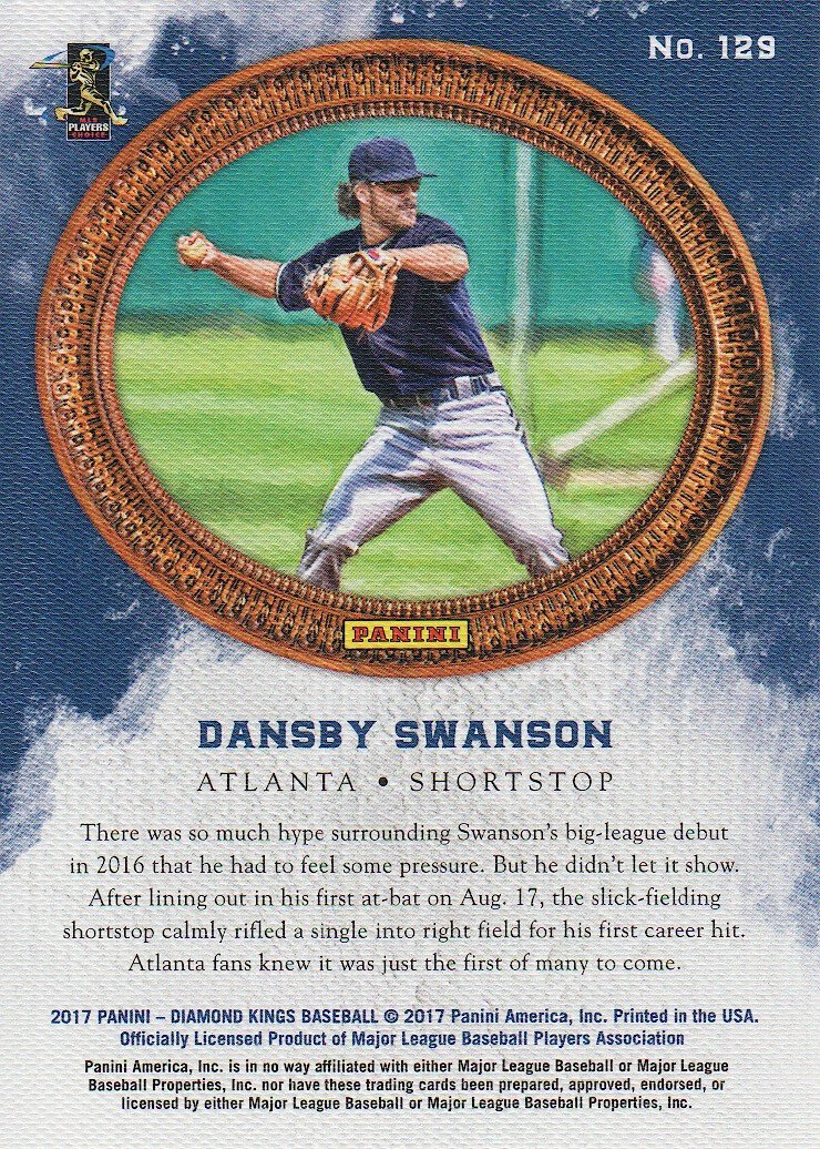 2017 Diamond Kings Baseball #129B Dansby Swanson SP VAR:There was so much hype.