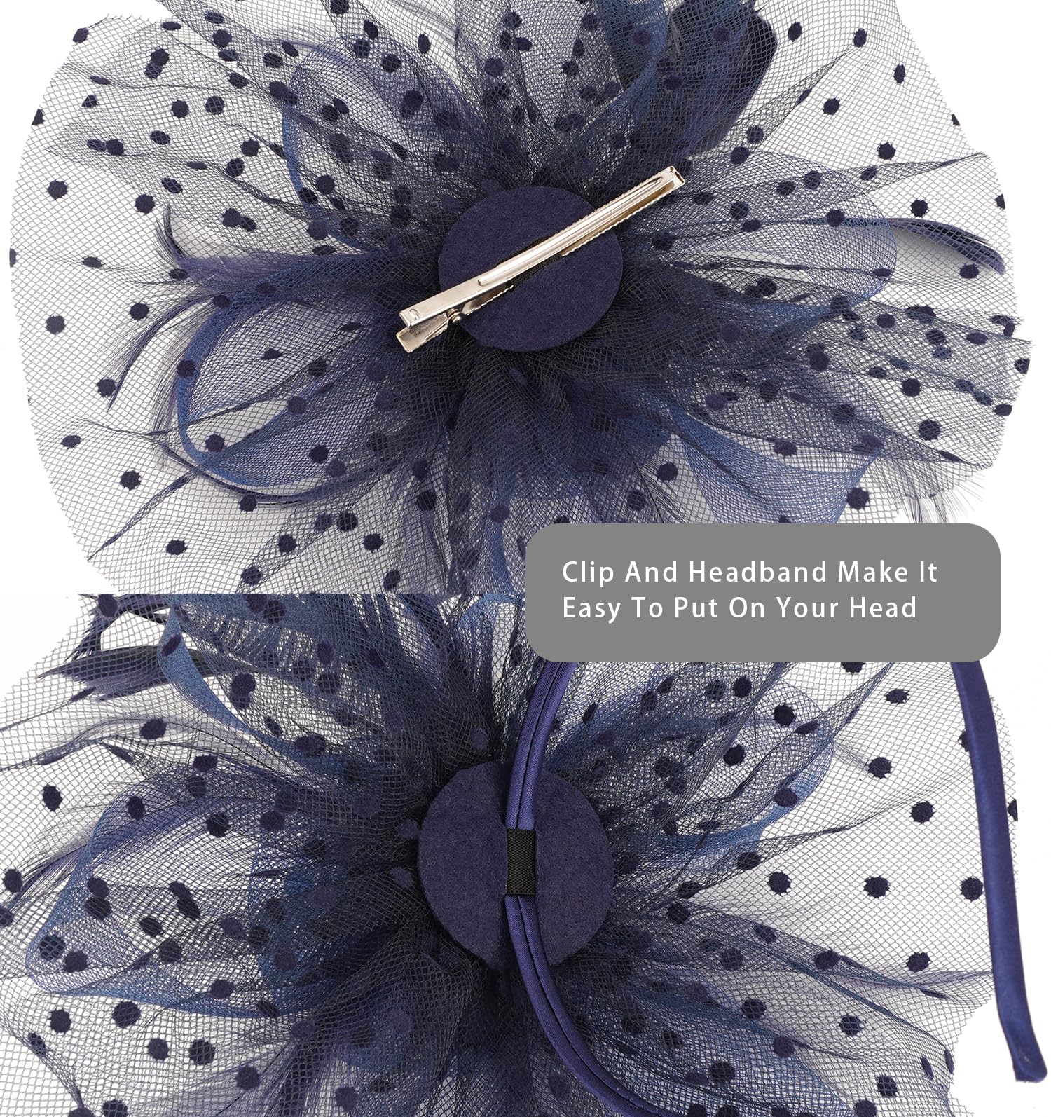 Cizoe Fascinators Hat for Women Tea Party Hat Kentucky Derby Wedding Flower Cocktail Mesh Feathers Headpiece(1-a-Black)