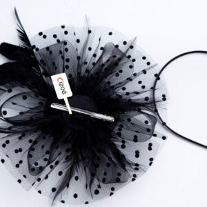 Cizoe Fascinators Hat for Women Tea Party Hat Kentucky Derby Wedding Flower Cocktail Mesh Feathers Headpiece(1-a-Black)