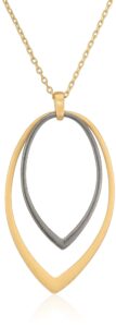 lucky brand women's two tone teardrop pendant necklace, two tone, one size