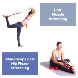 sport2people Stretching Strap for Yoga, Flexibility, Rehabilitation - 2 Free Exercise Ebooks - Get Flexible with 12-Loop Stretch Band for Rehab, Recommended by Physical Therapists and Trainers