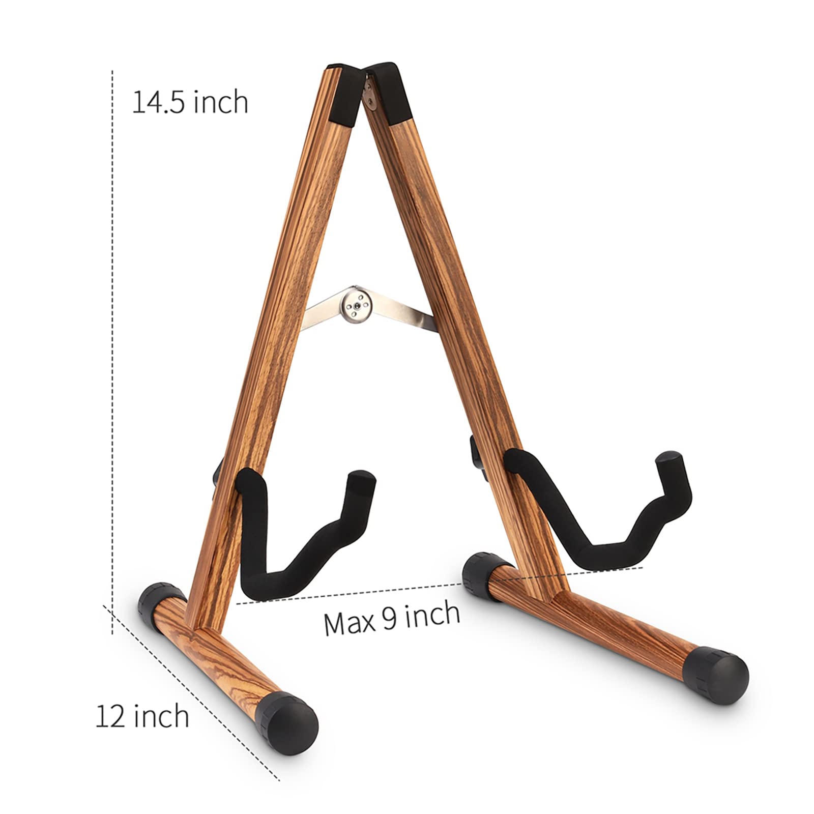 SNIGJAT Wood Guitar Stand, Acoustic Guitar Stand with Padded Foam, Classical Electric Guitar Stand, A-Frame Folding Bass Guitar Display Stand Compatible with Cello, Mandolin, Bass, Banjo, Ukulele