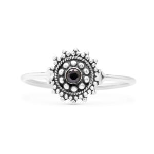 black onyx delicate ethnic round ring 925 sterling silver gipsy vintage boho chic jewelry (8)