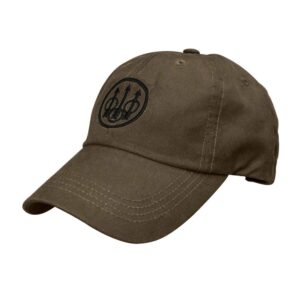 beretta men's waxed cotton hunting outdoor casual hat with beretta trident logo, sandstone, one size