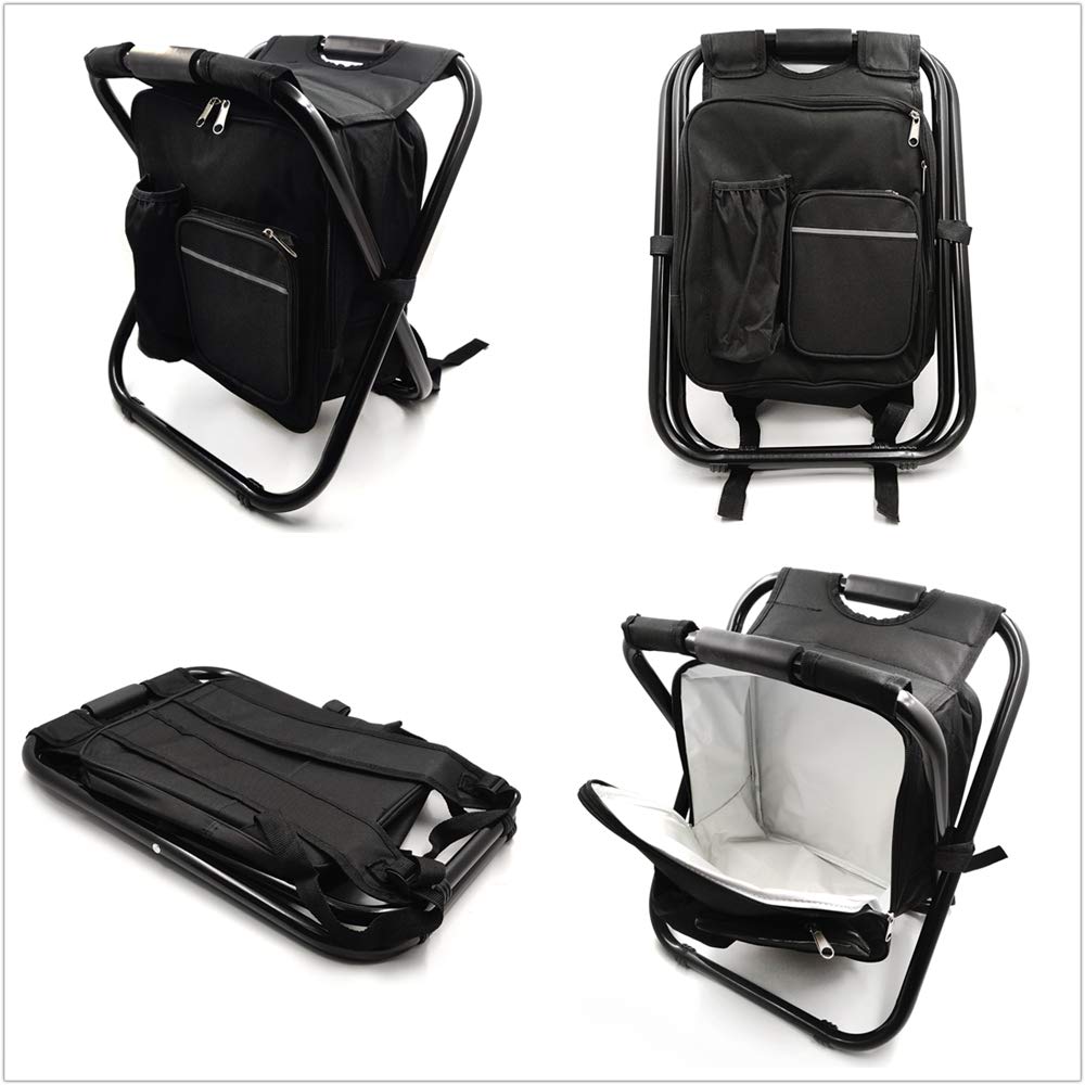 HTTMT - Folding Stool Insulated Cooler Bag Backpack Chair Beach Fishing Camping Hiking [Item Number: ET-Seat001]