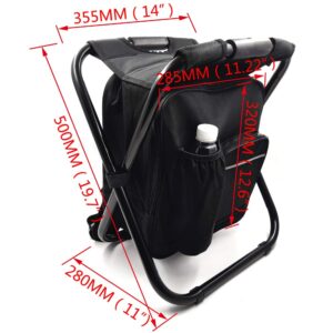 HTTMT - Folding Stool Insulated Cooler Bag Backpack Chair Beach Fishing Camping Hiking [Item Number: ET-Seat001]