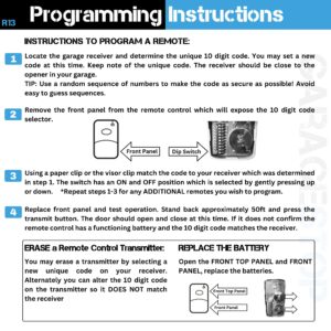 Garage Stop 2X Garage Door Opener Remote for Linear Multi-Code 3089 308911 MCS308911, 10 dip Switch Gate Opener Remote 300MHz, Garage Clicker Replacement