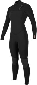 o'neill hyperfreak 4/3 mm chest zip full wetsuit black/black 10