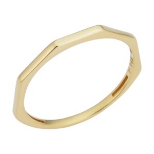 kooljewelry minimalist women's 14k yellow gold 1.5mm hexagon geometric ring (size 7)