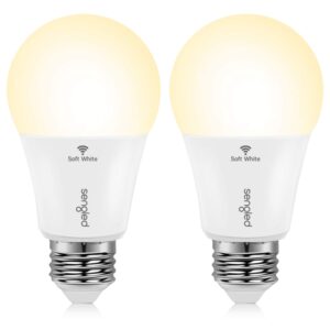 sengled smart light bulb, wifi light bulbs that work with alexa & google home, no hub required, smart led light bulb a19 soft white light (2700k), 2 pack