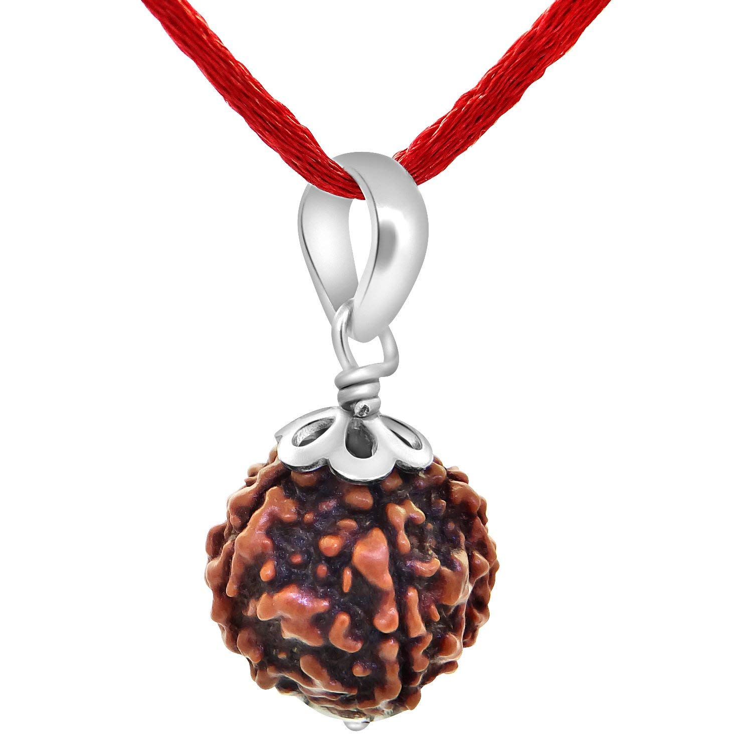 Petrichor Original 5 Faced Rudraksha Bead with Silver Capping (5 Mukhi with Certificate)