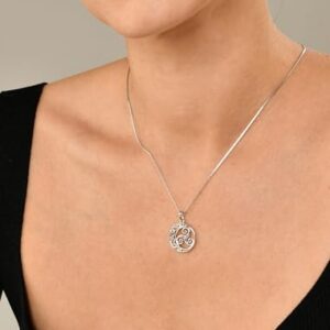 YL Celtic Knot Necklace 925 Sterling Silver Triskele Moon Pendant 18k White Gold Triskelion Jewelry for Women