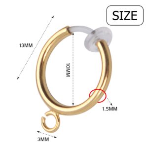 Clip-on Earring Converter, 20 Pieces Non Piercing Earrings Hoop Earrings Components Pour Earring Making, Sliver and Gold