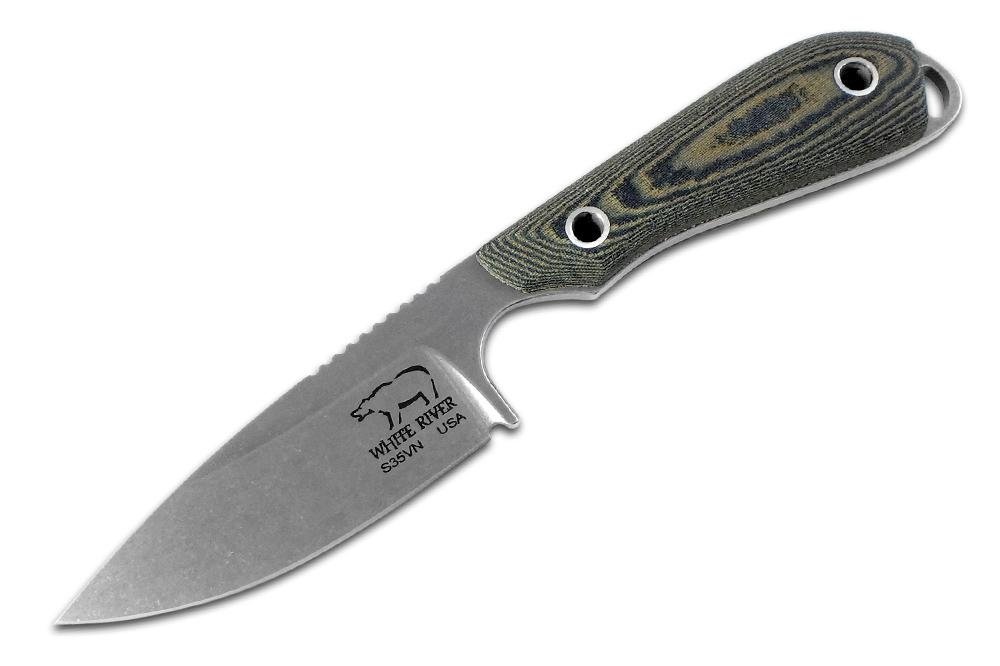 White River M1 Caper, Canvas Black/Olive Micarta