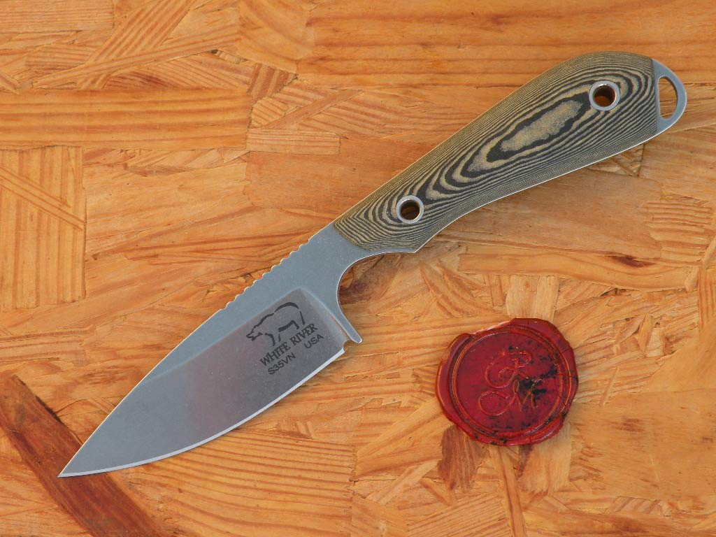 White River M1 Caper, Canvas Black/Olive Micarta