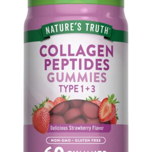 Nature's Truth Collagen Gummies for Women | 60 Count Type 1 and 3 | Strawberry Flavor | Non-GMO, Gluten Free Collagen Peptide Supplement