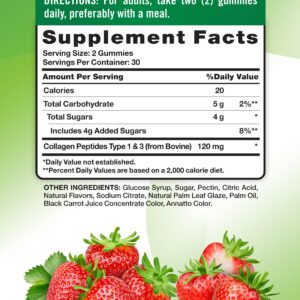 Nature's Truth Collagen Gummies for Women | 60 Count Type 1 and 3 | Strawberry Flavor | Non-GMO, Gluten Free Collagen Peptide Supplement