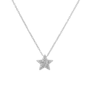 heart made of gold cz star pendant necklace (silver)