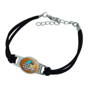 graphics & more garfield this is what awesome looks like novelty suede leather metal bracelet