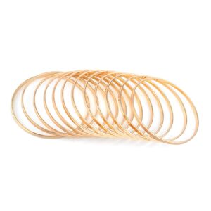 Nicole Miller New York Multi-bangle Set of 12 Plain Matte Glossy Bangle Bracelets (Gold)