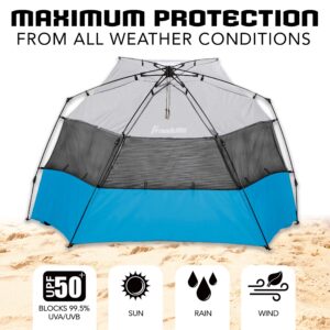 Franklin Sports Sideline Sunblocker Shelter - Easy Set Up - Portable and UPF 50+ Protected Design - Great for Beach and Sports Games