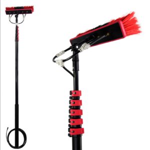 z-gjre water fed pole kit, window and solar cleaning pole w/water fed telescopic brush/brush window and solar panel cleaning system windows cleaning & washing tool (3.6m-9m),24ft/7.2m