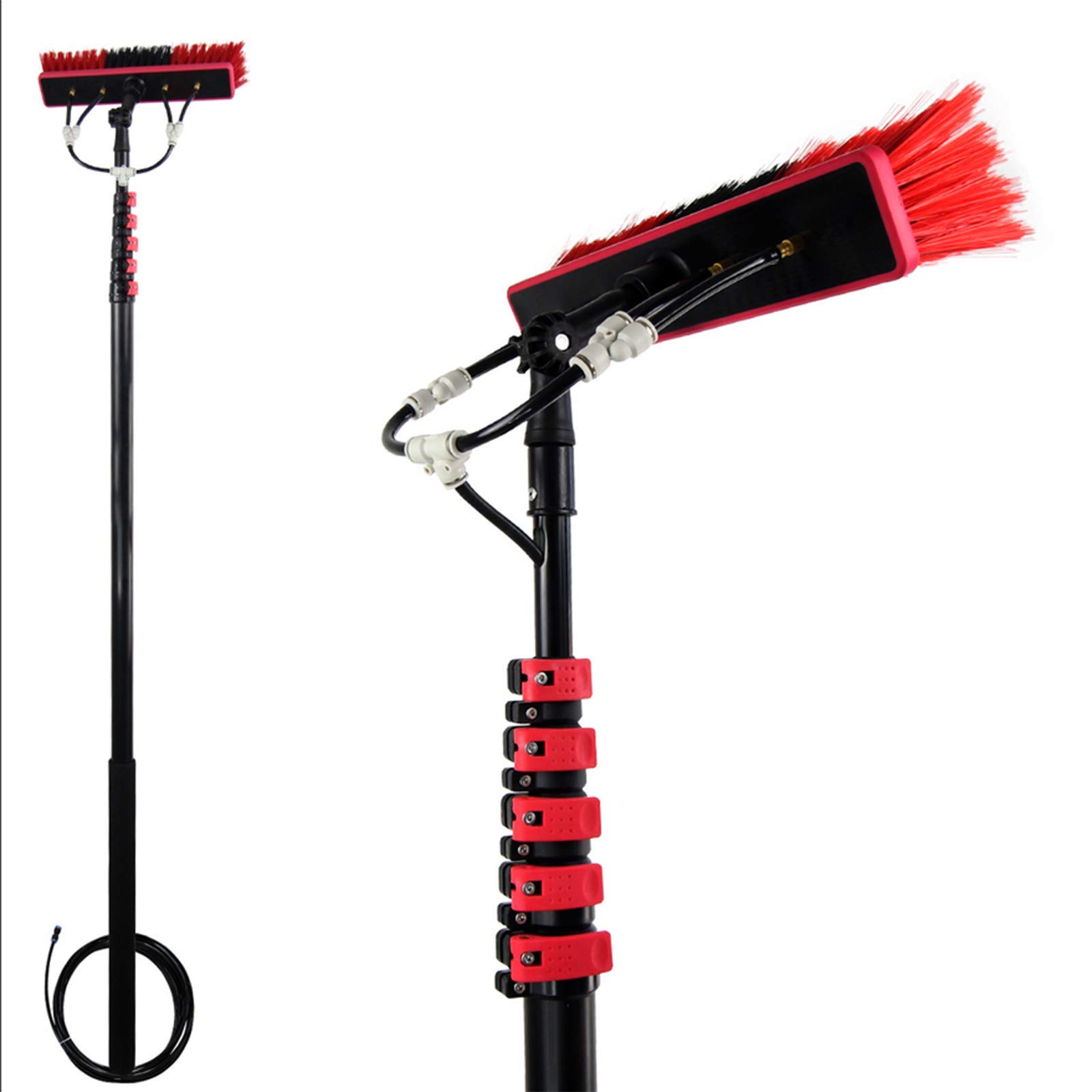 Z-GJRE Water Fed Pole Kit, Window and Solar Cleaning Pole w/Water Fed Telescopic Brush/Brush Window and Solar Panel Cleaning System Windows Cleaning & Washing Tool (3.6M-9M),24FT/7.2M