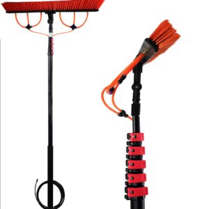 Water Fed Pole Kit, Window and Solar Cleaning Pole w/Water Fed Telescopic Brush/Brush Window and Solar Panel Cleaning System Windows Cleaning & Washing Tool (3.6M-9M),30FT/9M