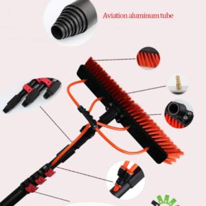 Water Fed Pole Kit, Window and Solar Cleaning Pole w/Water Fed Telescopic Brush/Brush Window and Solar Panel Cleaning System Windows Cleaning & Washing Tool (3.6M-9M),30FT/9M