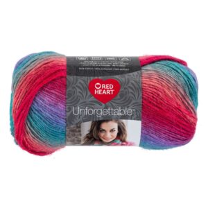 red heart unforgettable yarn, red sea