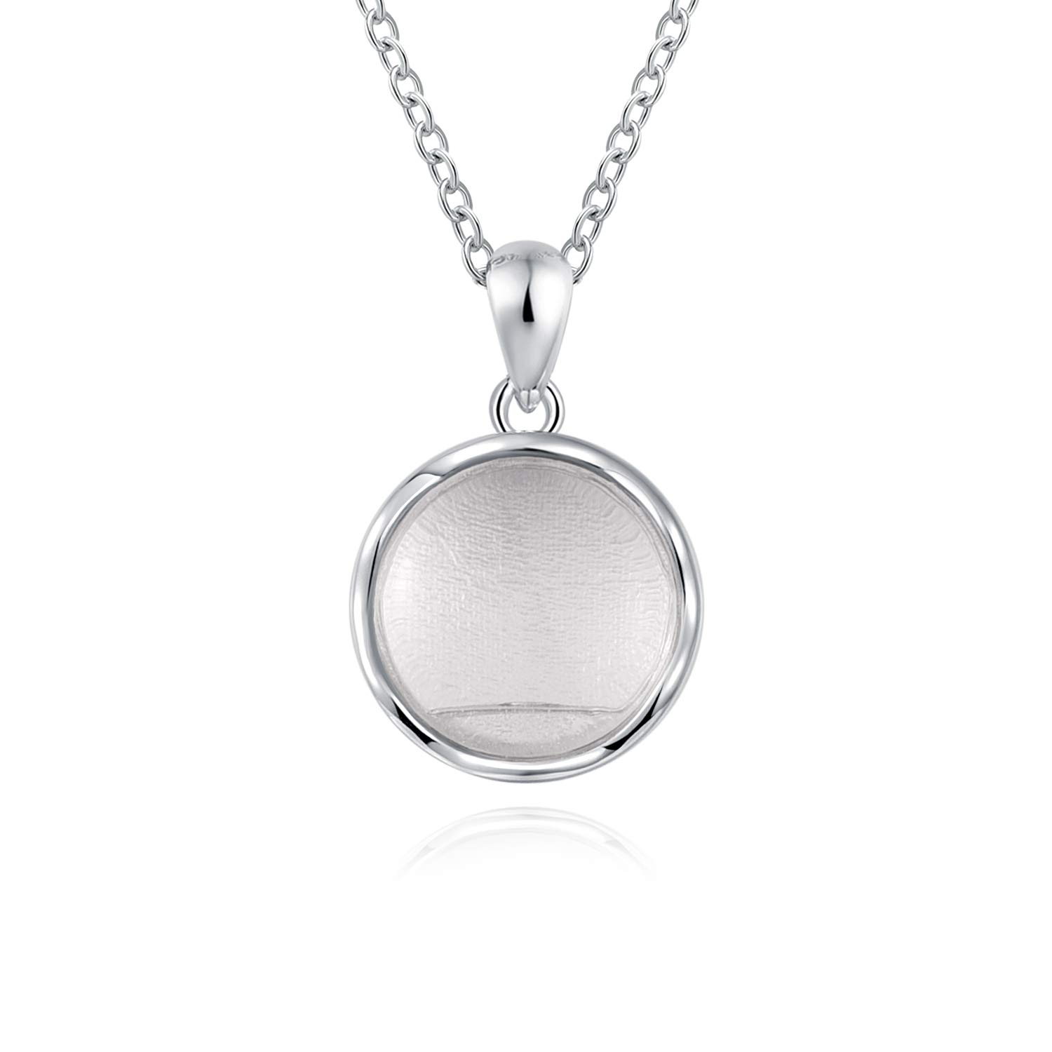 925 Sterling Silver Cremation Necklace for Ashes - Transparent Crystal Circle Urn Pendent Necklace Memorial Jewelry for Women