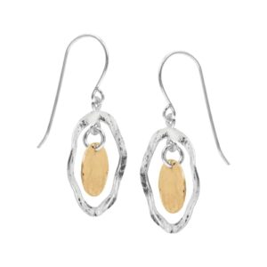 Silpada 'Marbella' Two-Tone Disc Drop Earrings in Sterling Silver and Gold-Plating