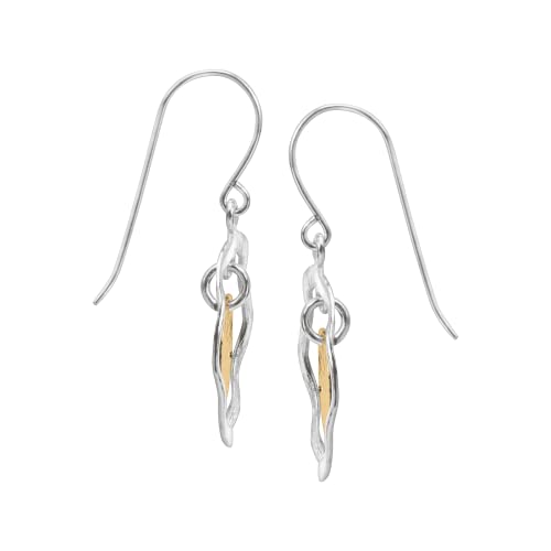 Silpada 'Marbella' Two-Tone Disc Drop Earrings in Sterling Silver and Gold-Plating