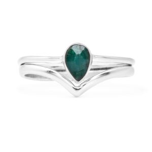 koral jewelry created emerald ethnic vintage gipsy pear stone ring 925 sterling silver tribal boho chic (9)