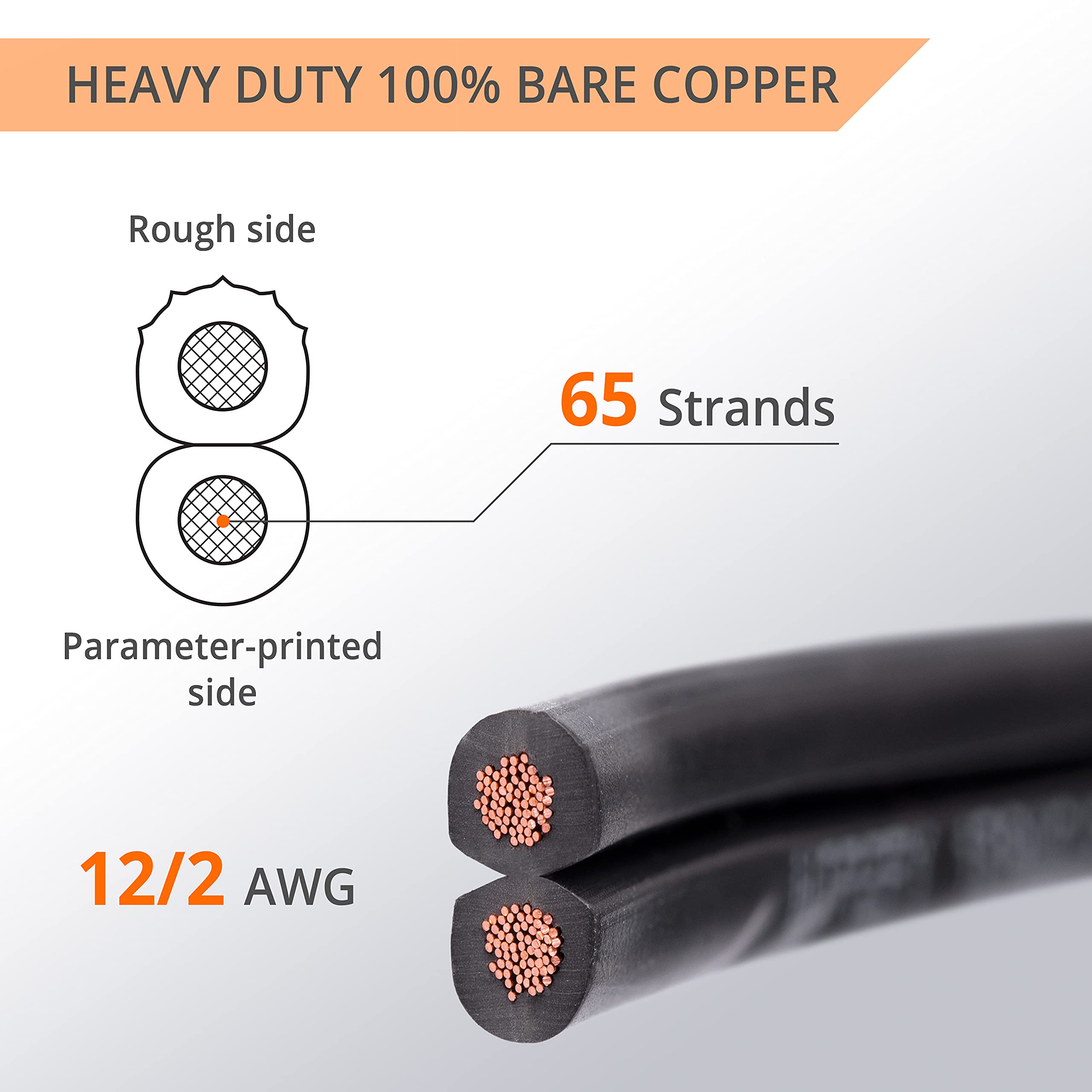 Wirefy 12/2 Low Voltage Landscape Lighting Copper Wire - Outdoor Direct Burial - 12-Gauge 2-Conductor 250 Feet | Landscape Lighting Wire | Low Voltage Wire 12/2 | 12/2 Landscape Wire