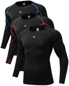 milin naco compression shirts for men long sleeve compression undershirts dry fit compression shirt baselayer rash guard