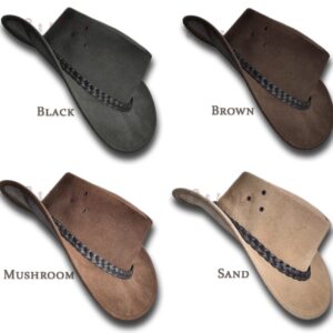 Oztrala Jacaru Hat Suede Leather Cowboy Men's Womens Childrens Kids Australian Outback Western Aussie WS 1007 US