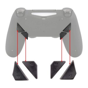 extremerate replacement ergonomic back buttons, k1 k2 k3 k4 paddles for ps4 controller dawn remap kit (only fits with extremerate remap kit)