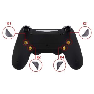 eXtremeRate Replacement Ergonomic Back Buttons, K1 K2 K3 K4 Paddles for PS4 Controller Dawn Remap Kit (Only fits with eXtremeRate Remap Kit)