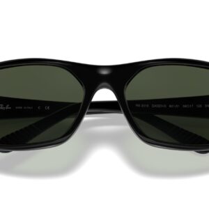 Ray-Ban Men's RB2016 Daddy-O Rectangular Sunglasses, Black/G-15 Green, 59 mm