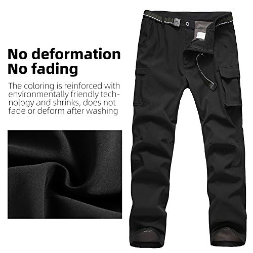 JOMLUN Boy's Fleece Lined Hiking Pants Waterproof Windproof Warm Soft Shell Outdoor Cargo Pants Snow Ski Walking Trousers